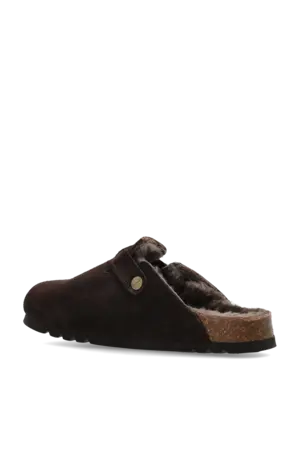 DR. SCHOLL'S SHOES Leather Slides ‘fae New F - Brown