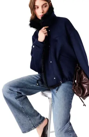 Maje Short Double-faced Coat