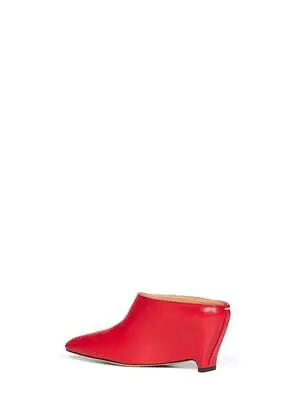 MAISON MARGIELA Red Leather Heel-less Mules