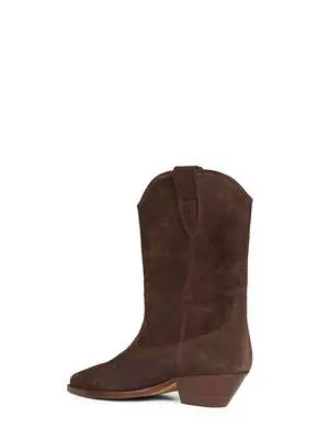 Isabel Marant Étoile Chocolate Suede Duerto Western Boots