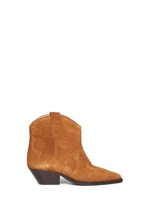 Isabel Marant Étoile Cognac Suede Dewina Western Ankle Boots - Multicolor