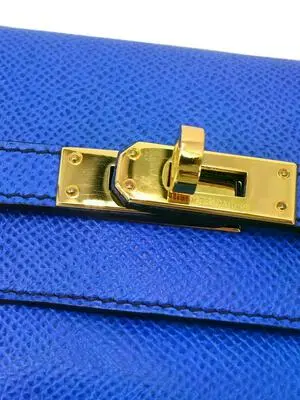 Hermès Kelly Courchevel Leather Clutch Bag - Blue