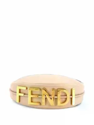 Fendi Fendigraphy Bag Leather Small Hobo Bag - Neutrals