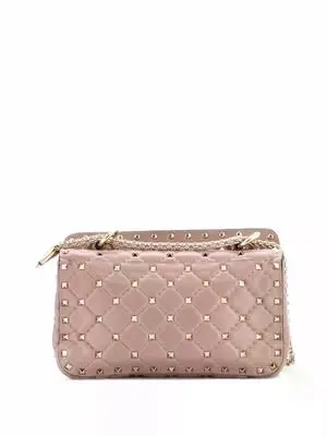 Valentino Garavani Rockstud Spike Flap Bag Quilted Leather Small Crossbody Bag - Neutrals