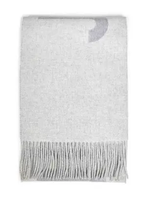 Jacquemus Grey Wool The Fringe Logo Scarf - Multicolor