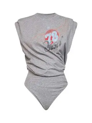 DIESEL® Grey Cotton Jersey T-noby Printed Bodysuit - Multicolor