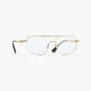 Chanel Pilot Blue Light Glasses - Gold