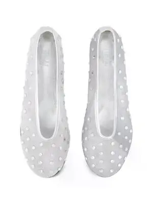 TORAL SHOES Crystal-embellished Mesh Ballet Flats