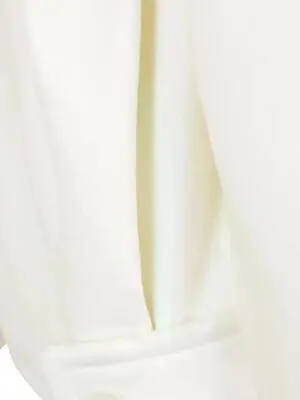 Stella McCartney Crest-embroidered Wool Short Coat Cream