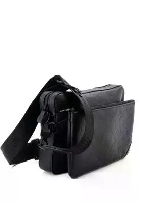LOUIS VUITTON Trio Messenger Bag Monogram Shadow Leather Crossbody Bag - Black