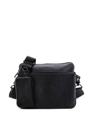 LOUIS VUITTON Trio Messenger Bag Monogram Shadow Leather Crossbody Bag