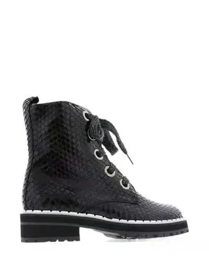 PERTINI Python-print Lace-up Ankle Boots