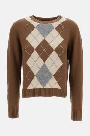 Max Mara Maglia In Lana E Cashmere Con Motivo Argyle - Multicolore
