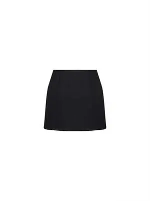 Emilio Pucci Black Tecno Poudre Mini Skirt With Printed Wavy Trim
