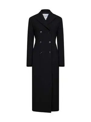 Alaïa Black Wool Crêpe Double-breasted Tailored Coat - Multicolor