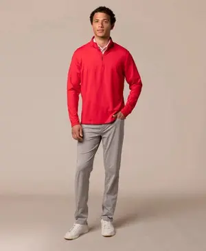 ASHWORTH GOLF D Street 1/4 Zip - Core Red