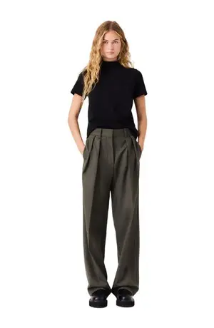 Maje T-shirt With Back Zip - Black