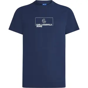 Karl Lagerfeld Slim-fit Outline Logo T-shirt Black Iris