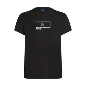 Karl Lagerfeld Slim-fit Outline Logo T-shirt - Black