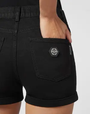 Philipp Plein Denim Hot Pants