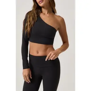 Spiritual Gangster Reece One-shoulder Sports Bra - Black
