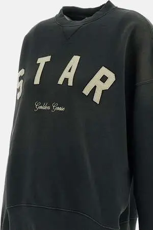 GOLDEN GOOSE Felpa Girocollo Boxi Star In Cotone - Nero