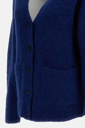 Dries Van Noten Cardigan Tokas In Misto Alpaca E Lana Merino - Blu