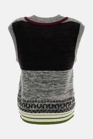 Dries Van Noten Top Scollo A V In Maglia Jacquard