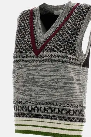 Dries Van Noten Top Scollo A V In Maglia Jacquard