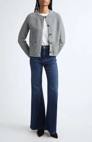 Veronica Beard Joplin High Waist Wide Flare Jeans