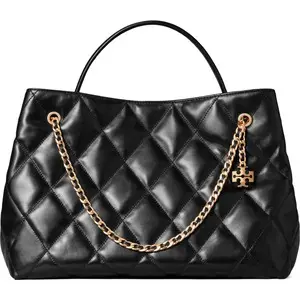 Tory Burch Fleming Carryall Leather Tote - Black