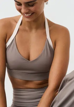 SISTERLY TRIBE Softsculpt Halter Bra - Clay