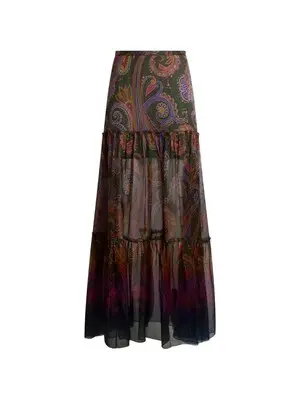 Etro Paisley-print Silk Maxi Skirt