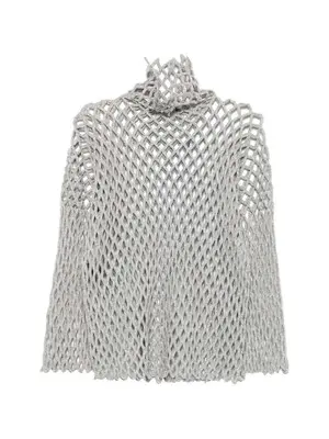 Sportmax Open-knit Turtleneck Sweater - Grey