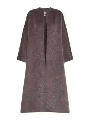 Max Mara Oversized Camel Hair And Mohair Coat - Grey