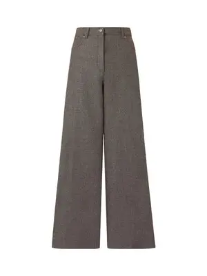 Max Mara Wide-leg Felted Wool Trousers Brown