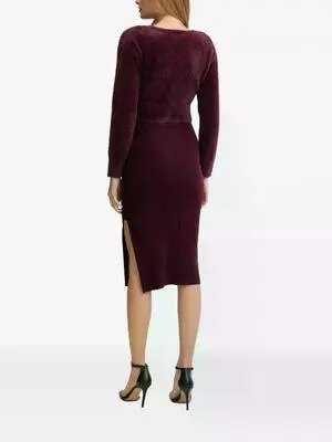 MORGAN Pearl-embellished Sleeves Sweater And Midi Dress Set