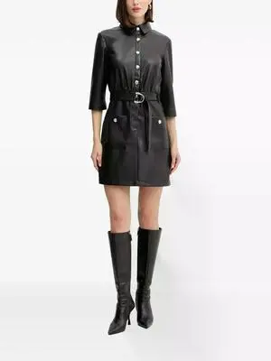 MORGAN Belted Button-up Mini Dress - Black