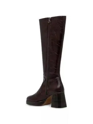 JONAK PARIS Betina Crinkled-leather Platform Boots