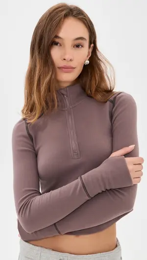 Free People Retro Rider Quarter Zip