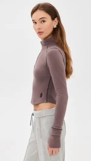 Free People Retro Rider Quarter Zip