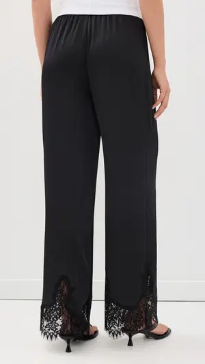 L'Agence Mirel Lace Trim Drawstring Pants