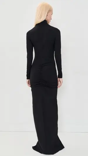 Susana Monaco Mock Neck Slit Front Dress