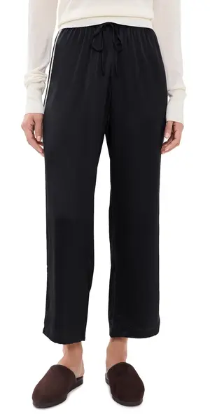 Donni. The Silk Lace Stripe Crop Pants - Jet