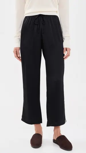 Donni. The Silk Lace Stripe Crop Pants