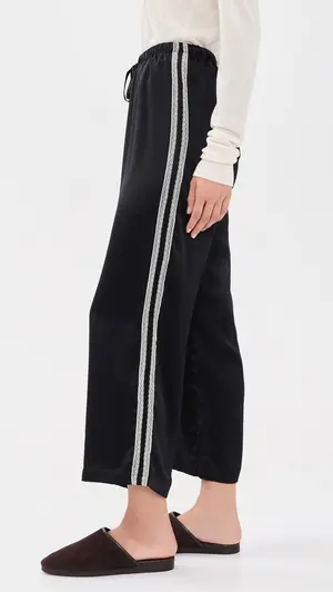 Donni. The Silk Lace Stripe Crop Pants