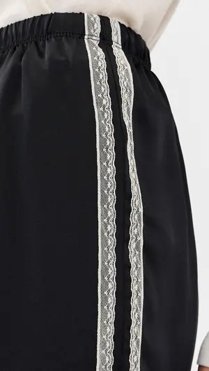 Donni. The Silk Lace Stripe Crop Pants