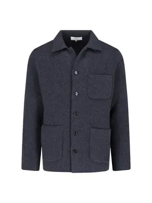 LARDINI Cashmere Button Jacket - Gray
