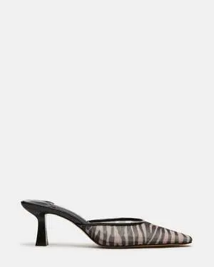 Steve Madden Alyse Mesh Mule Heels - Zebra