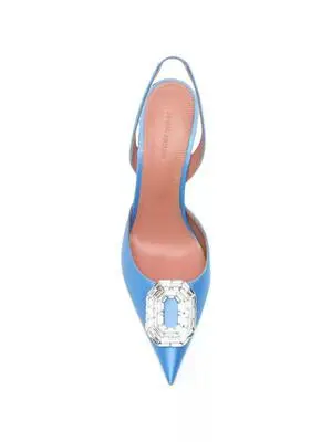 Amina Muaddi Camelia Crystal-embellished Slingback Pumps